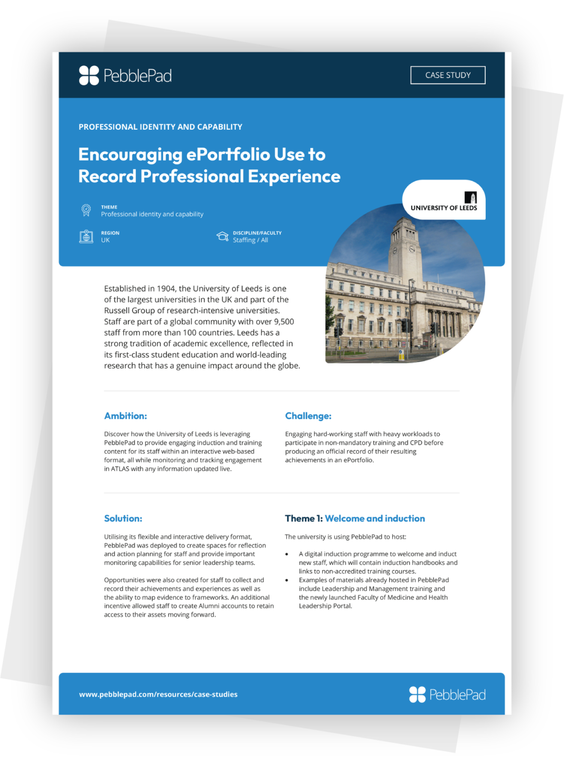 Encouraging ePortfolio use to record professional experience - PebblePad